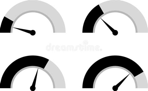 Dashboard Colorful Speedometer Icons Set Tachometer Icon Isolated