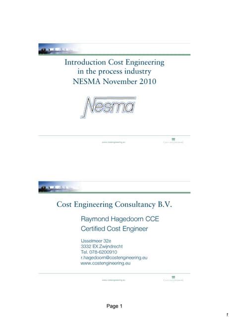 Aace Factored Cost Estimation Pdf