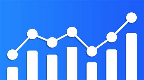 Premium Vector Trend Line And Bar Graph On Blue Background Vector