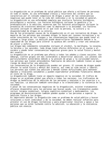 La Drogadiccion Pdf