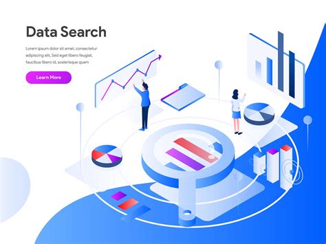 Data Search Isometric Illustration Concept Modern Flat Design Concept