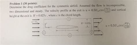 Solved Problem Points Determine The Drag Coefficient Chegg Com