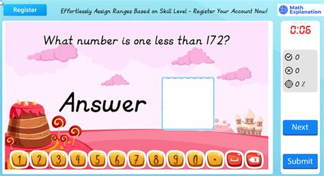 math explanation identifying numbers one less than a three digit