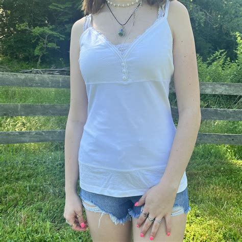 Cute White Tank This Tank Is Super Cute For The Depop