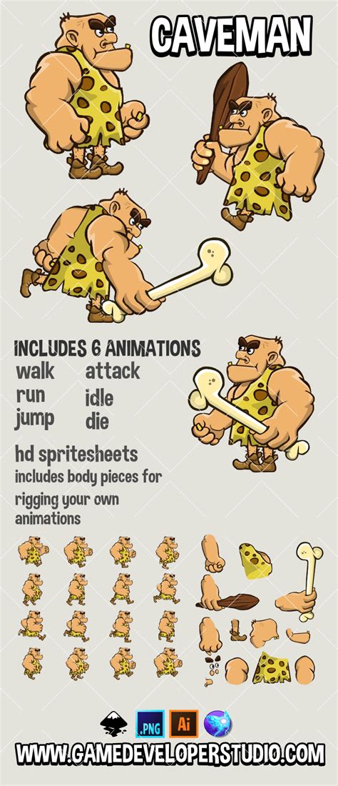 Animated Caveman Sprite