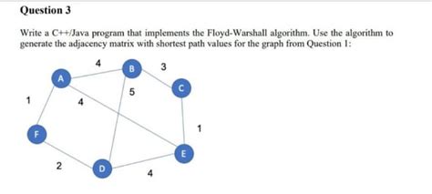 Solved Question 3 Write A C Java Program That Implements Chegg Com