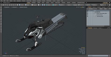 Polaris Snowmobile Black 3d Model 99 3ds Blend C4d Fbx Max Ma
