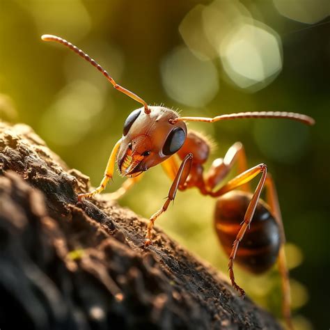 Premium Ai Image An Ant Crawling Through A Tree On A Background Of