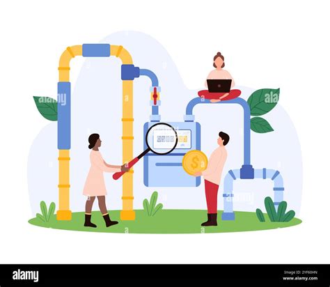 Concept Of Individuals Inspecting A Utility Meter Reviewing Consumption Data With Monetary