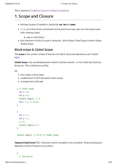 Scope And Closure This Is Related To Coderdost Course On Advance Javascript 1 Scope And