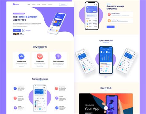 app landing page ui design on behance