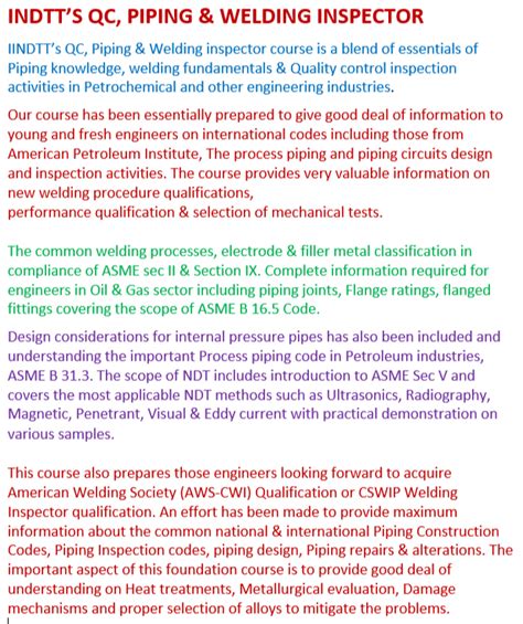 Quality Control Employer Based Certification QA QC Piping Welding Rs 20000 Unit ID 22157576262