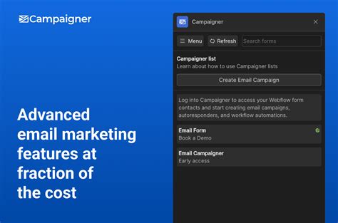 Campaigner Email And Marketing Automation App Webflow Apps