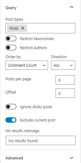 Query Block More Advanced Multi Select Query Options Issue 30706 WordPress Gutenberg