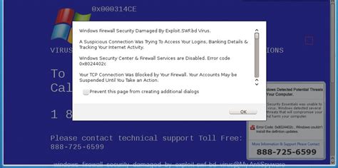 Windows Firewall Security Damaged By Exploit SWF Bd Virus Removal