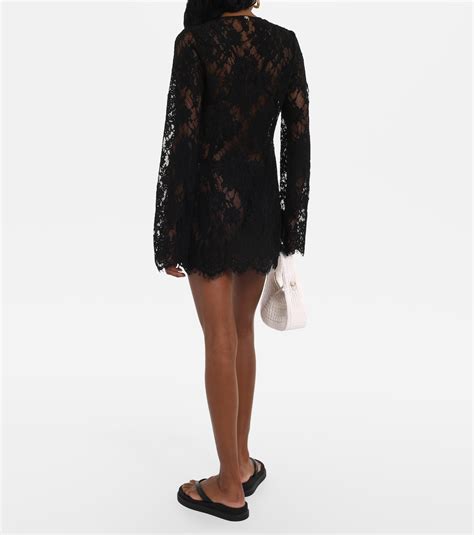 블랙 코튼 브로케이드 레이스 미니드레스 Bananhot Mytheresa