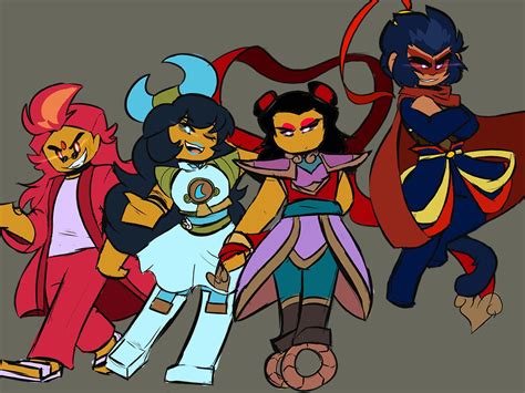 Some Cartoon Characters Are Posing For The Camera