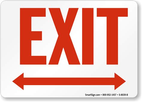 Directional Exit Signs With Arrows Free PDF