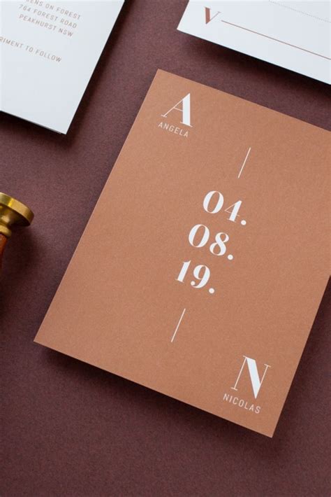 Minimal Brown Wedding Invitations Brown Wedding Invitations Brown