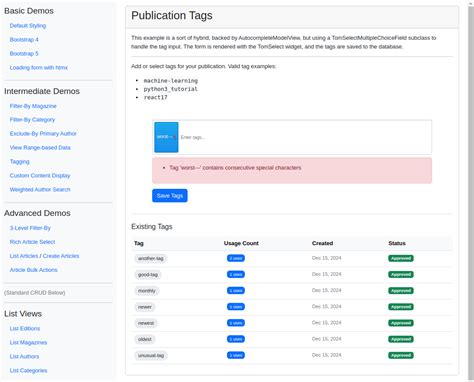 Tagging Publications Django Tomselect Documentation