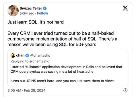 Mohit Sehgal On Linkedin You Dont Need To Learn That Orm Because You Can Do Very Well Without