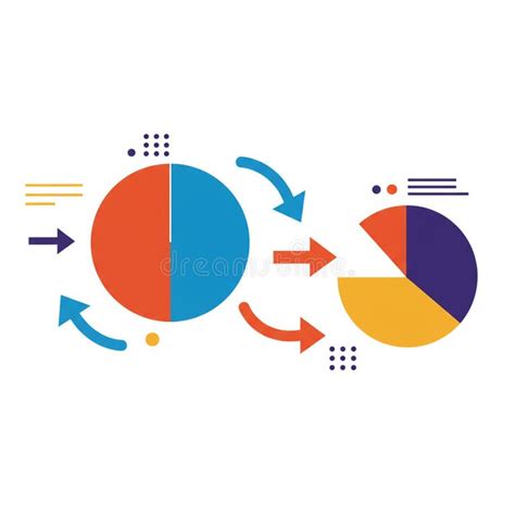 Circular Diagrams In Bright Colors Depict Data Transformation The Left Diagram Stock