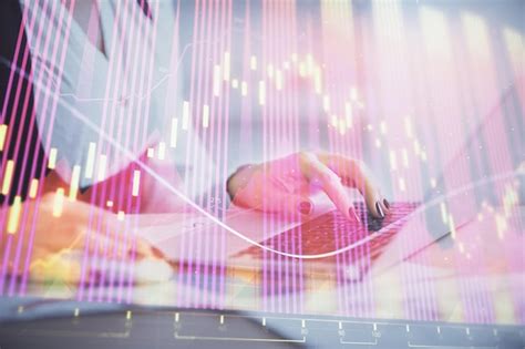 Premium Photo Double Exposure Of Businesswoman Hands Typing On Computer And Forex Graph
