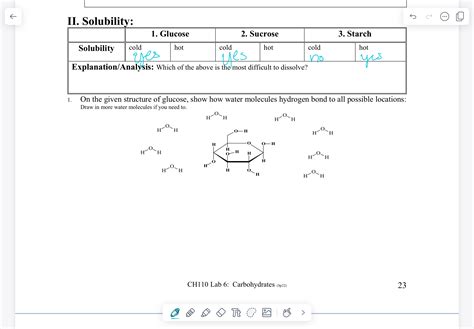 Solved Ii ﻿solubility On The Given Structure Of Glucose