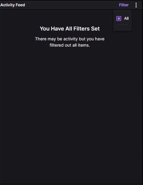 Activity Feed Broken I Never Put Filters And This Is Untickable