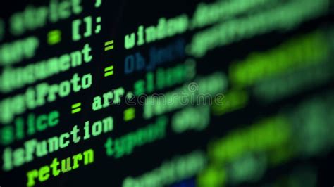 Close Up Of Monitor Screen With Developing Programming And Coding