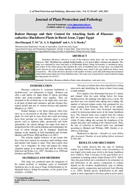 Pdf Journal Of Plant Protection And Pathology