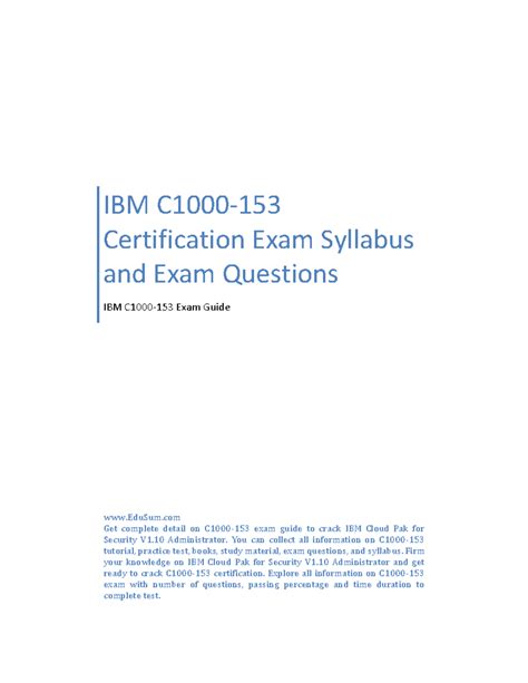 IBM C Certification Exam Syllabus And Exam Questions IBM C Certification Exam