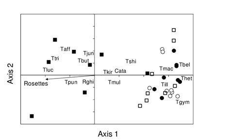 Canonical Correspondence Analysis Triplot For Trees And Bromeliads In