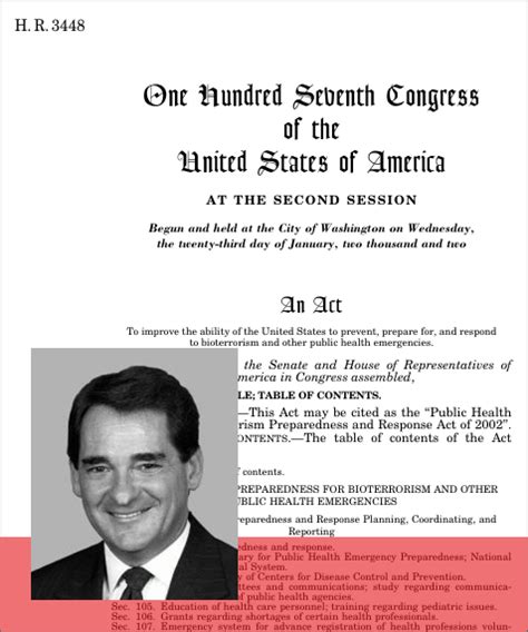 Public Health Security And Bioterrorism Preparedness And Response Act Of 2002 2002 107th