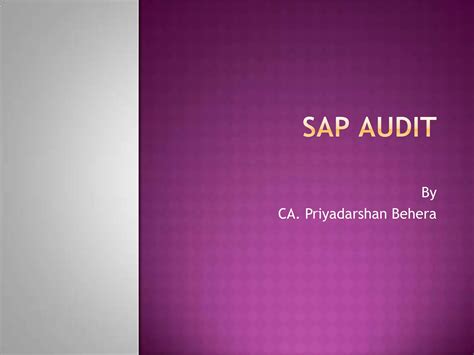 Sap Audit Basic Pptx