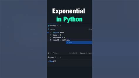 Calculating Exponentiation In Python Python Softlinks Programming Youtube