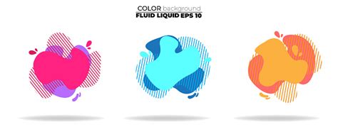 유체 모양 벡터 세트 네온 색으로 그라데이션 액체 로고 전단지 분개 기프트 카드 벽에 포스터 방문 페이지 커버북 배너 소셜