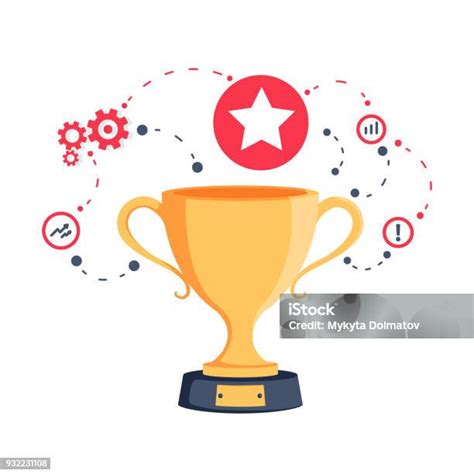 성공 승리 상금 및 보상 프로그램에 대 한 전략입니다 골든 컵 시상식 게임 트로피 1위에 대한 스톡 벡터 아트 및 기타 이미지 1위 Final Round 경기 스포츠