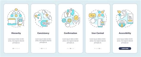 사용자 경험 디자인 온보딩 모바일 앱 화면의 기본 사항 프리미엄 벡터