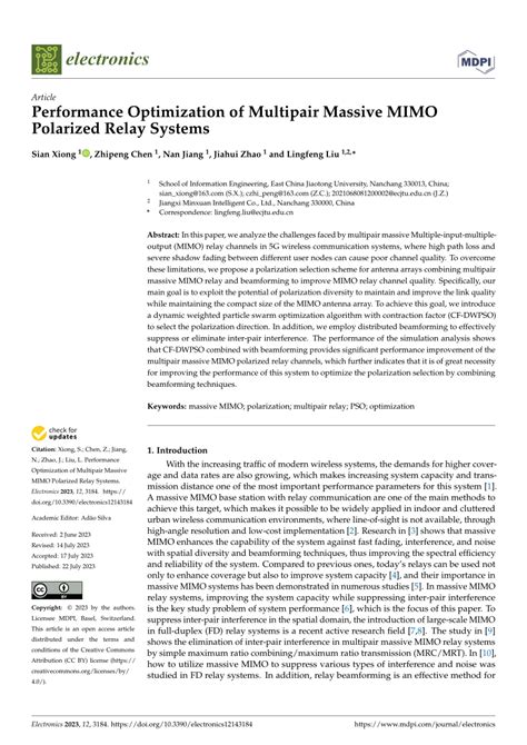 Pdf Performance Optimization Of Multipair Massive Mimo Polarized Relay Systems