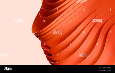 Abstract Orange And Beige Wavy Layered Pattern In A Minimalist Artistic