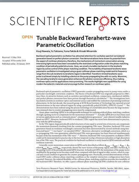 Pdf Tunable Backward Terahertz Wave Parametric Oscillation