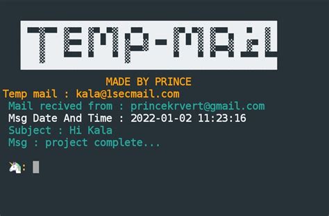 Github Princekrvert Temp Mail Fake Mail Generator For The Termux Kali Windows