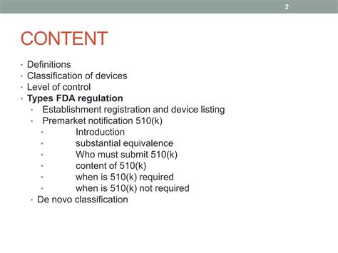 Fda Regulation For Medical Devices Pptx