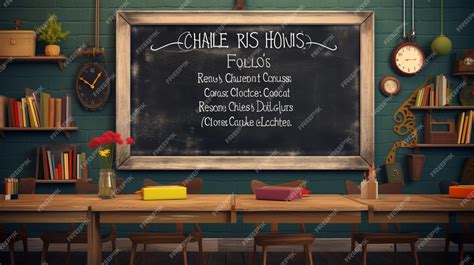 Premium Photo Chalkboard With Classroom Rules Background