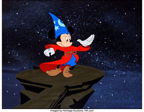 Mickey Mouse Sorcerers Apprentice Production Cel With Background