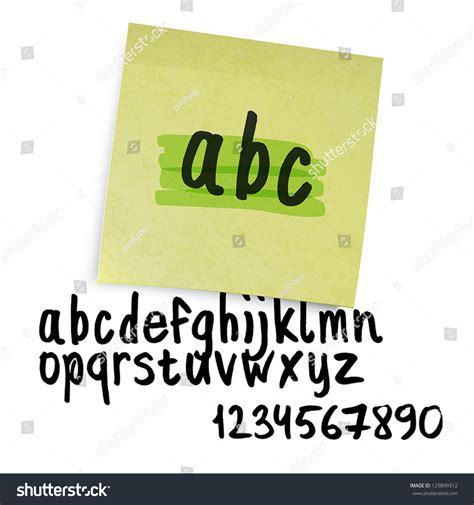 자필 알파벳숫자가 있는 소문자 벡터 스톡 벡터로열티 프리 129899312 Shutterstock