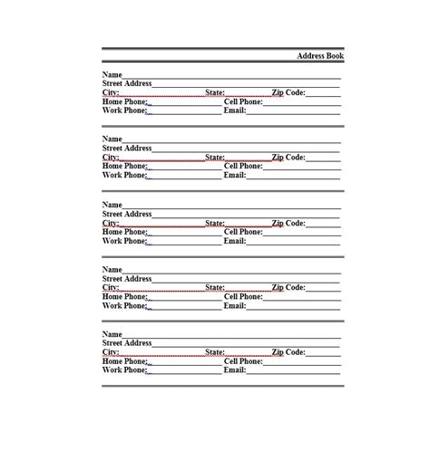 40 printable and editable address book templates [101 free]