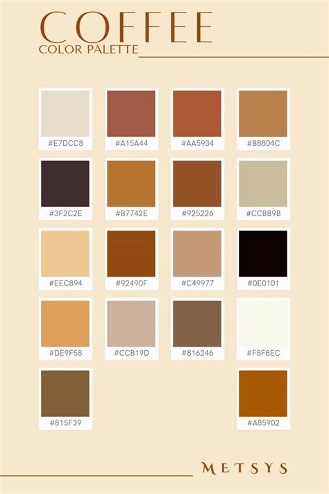 Coffee Color Palette Brown Color Palette Color Palette Design Hex