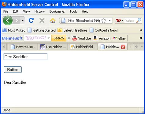 Working With Hidden Field Control In ASP NET Using VB NET